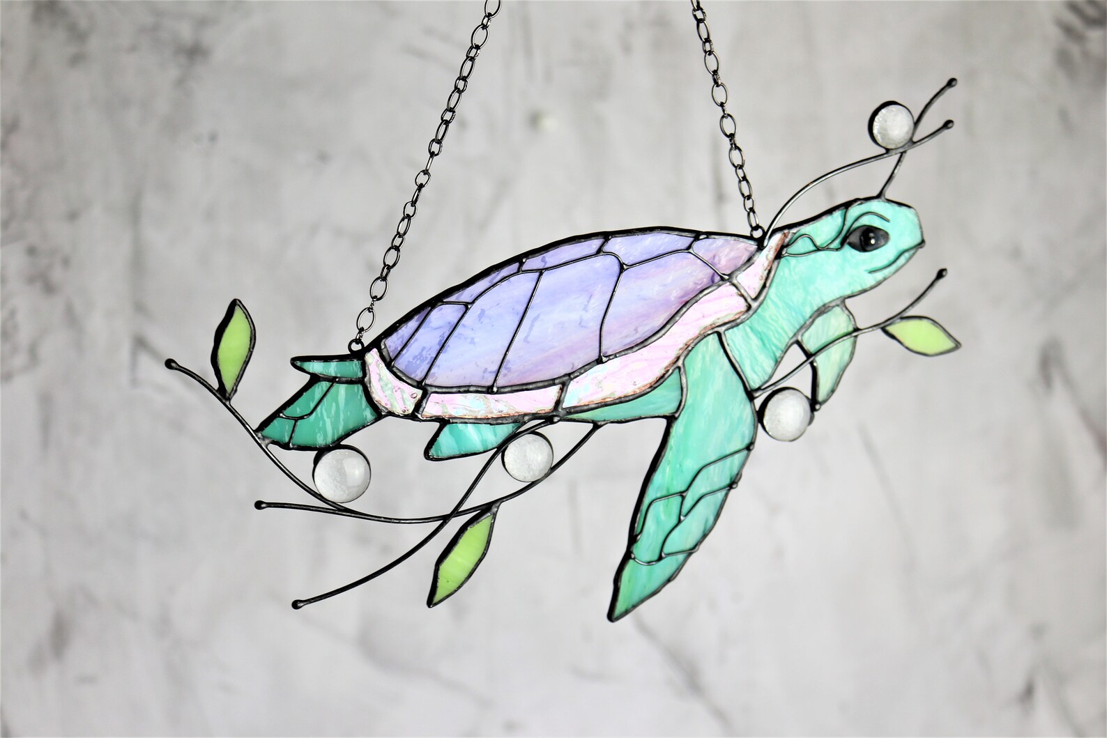 Turtle Suncatcher Stain Glass Decor Green Home House Window - Etsy