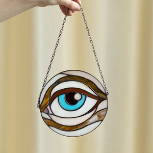 Stained Glass Eye Hanging Stained Glass Sun Catcher Modern Suncatcher ...