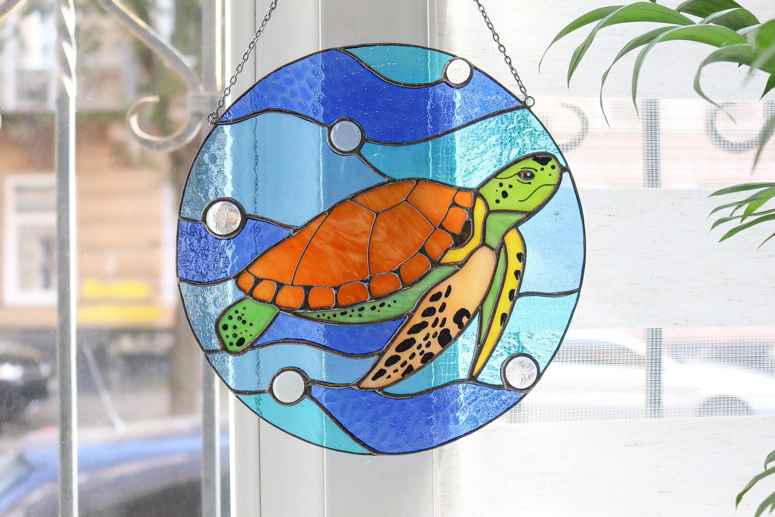 Turtle Suncatcher Stained Glass Decor Home House Window Wall Hangings ...