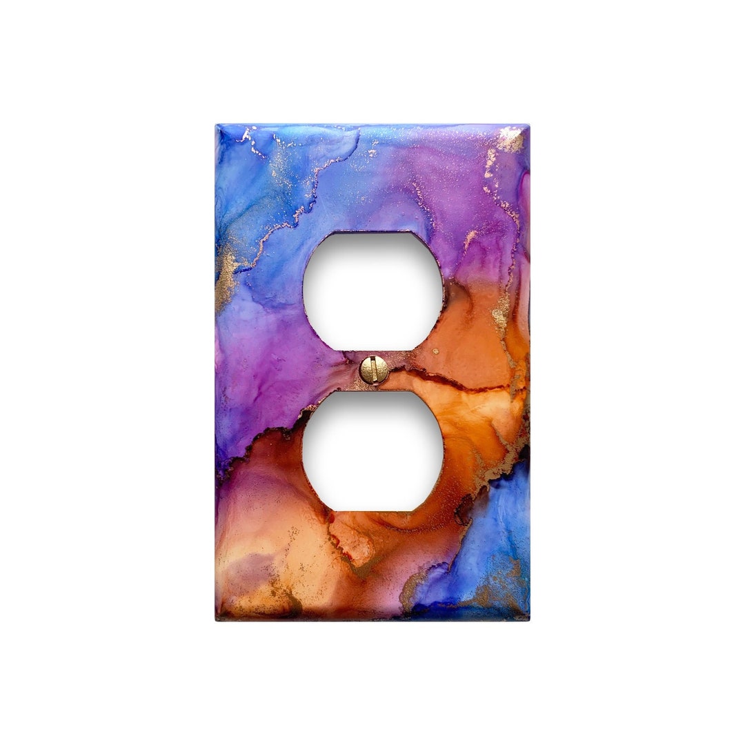 Colorful Abstract Art Light Switch / Electrical Outlet Cover - Toggle ...