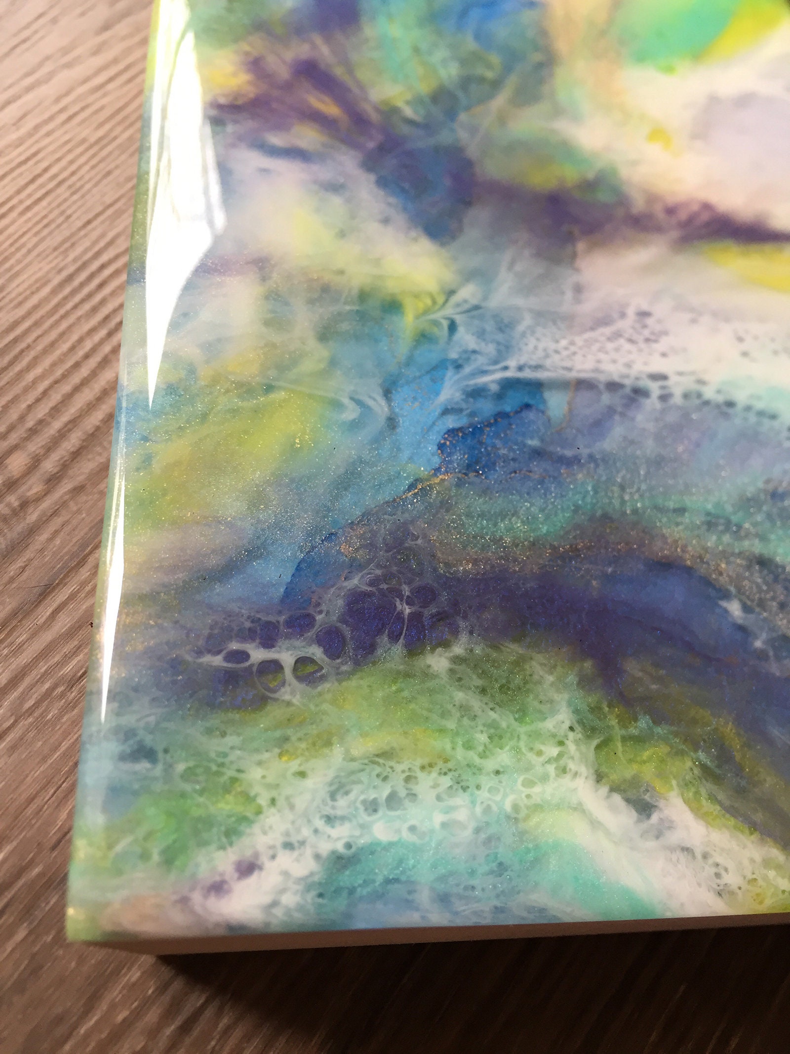 Original 3D Abstract Art Painting - Alcohol Ink and Resin Diptych ...