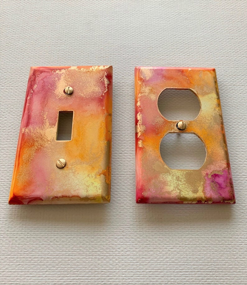 Colorful Abstract Art Light Switch / Electrical Outlet Cover - Etsy