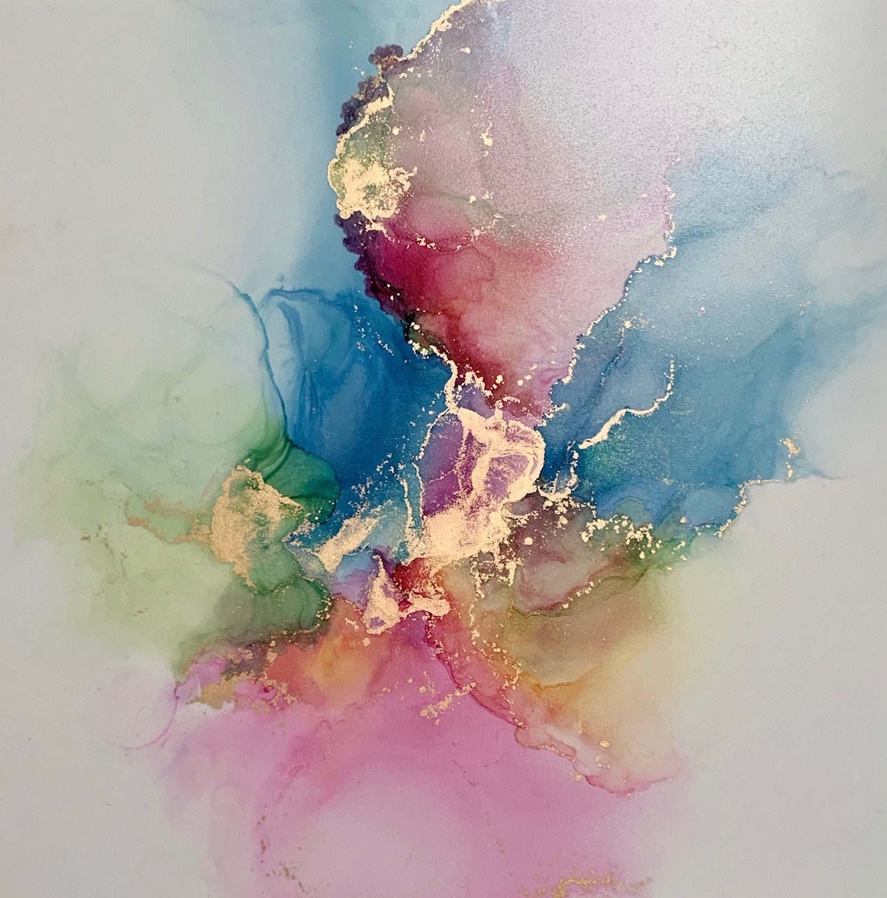 Original Abstract Art Painting Alcohol Ink Fluid Art | Etsy