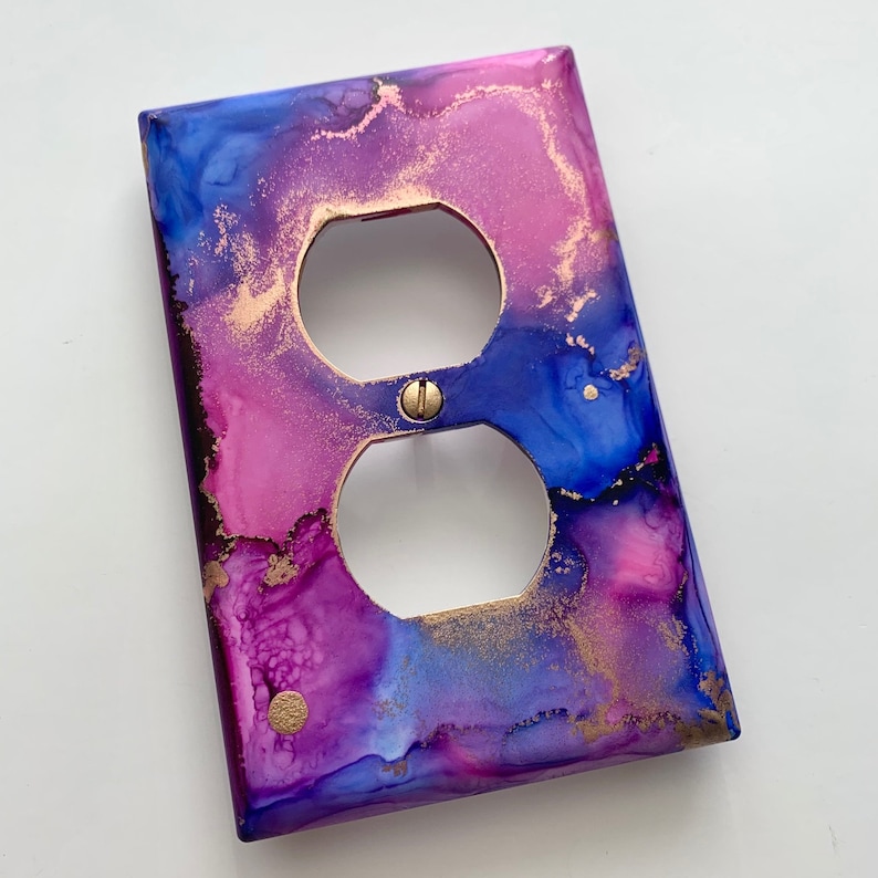 Colorful Abstract Art Light Switch / Electrical Outlet Cover | Etsy