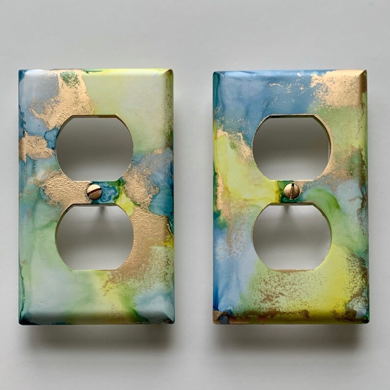 Colorful Abstract Art Light Switch / Electrical Outlet Cover - Toggle ...