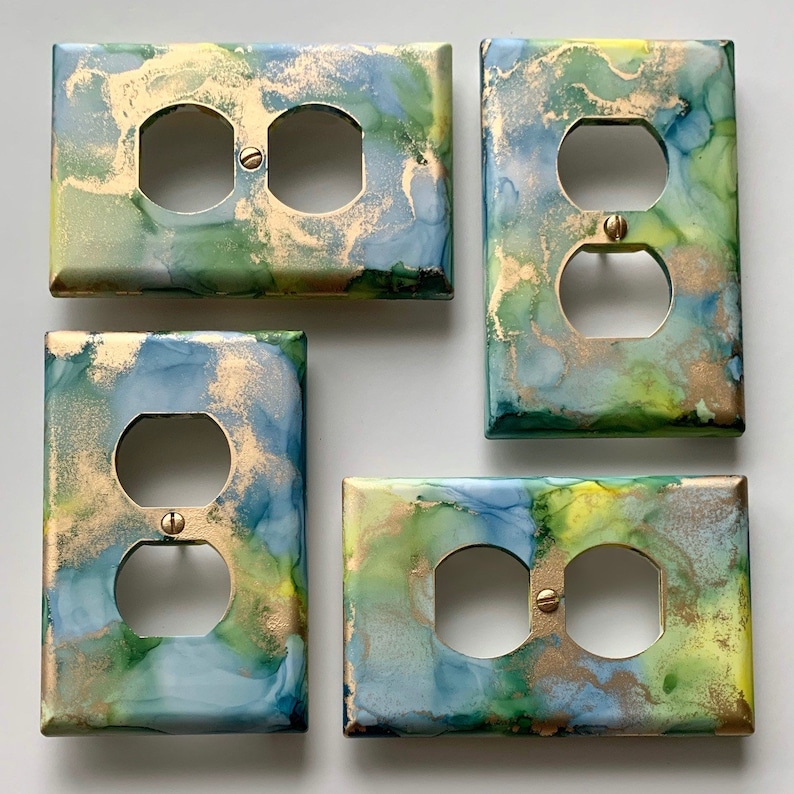 Colorful Abstract Art Light Switch / Electrical Outlet Cover - Toggle ...