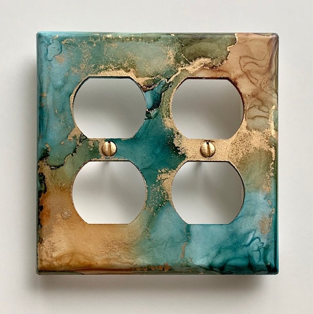 Colorful Abstract Art Light Switch / Electrical Outlet Cover - Toggle ...