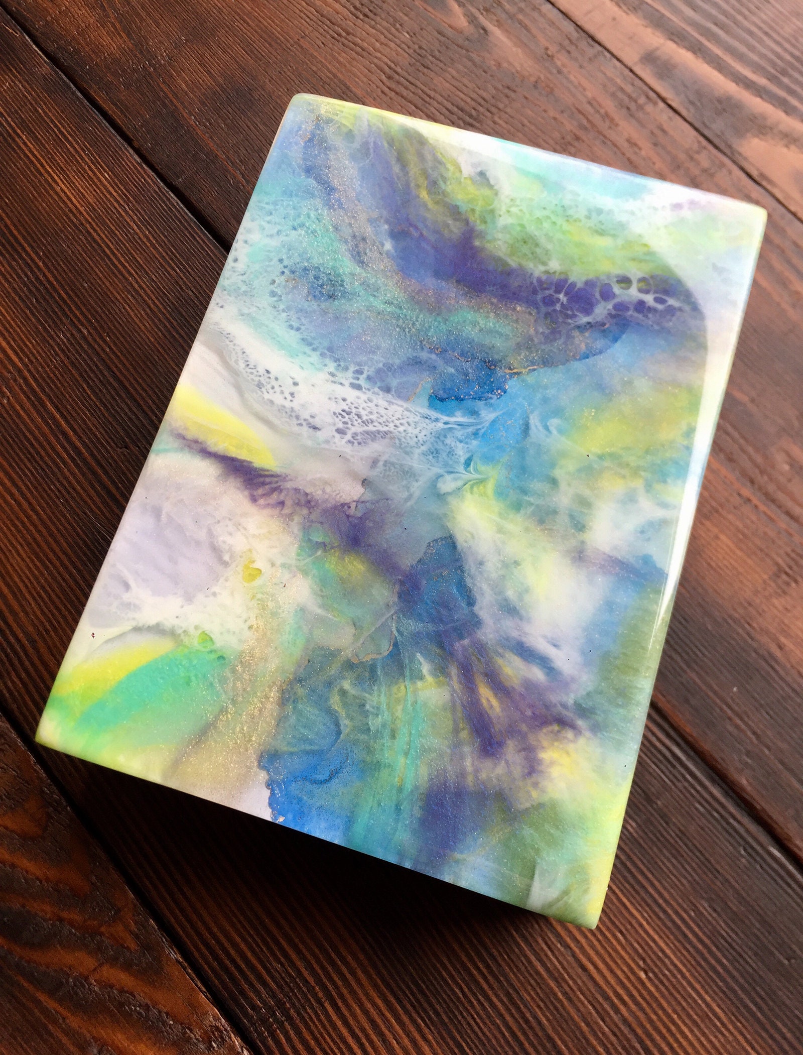 Original 3D Abstract Art Painting - Alcohol Ink and Resin Diptych ...