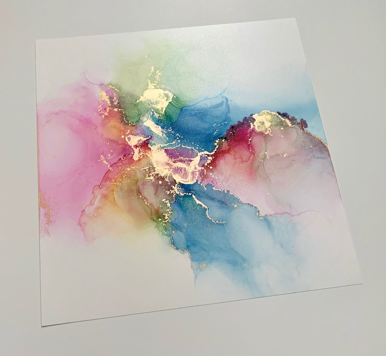 Original Abstract Art Painting Alcohol Ink Fluid Art | Etsy