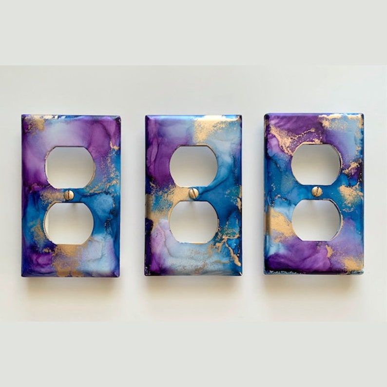 Colorful Abstract Art Light Switch / Electrical Outlet Covers - Toggle ...