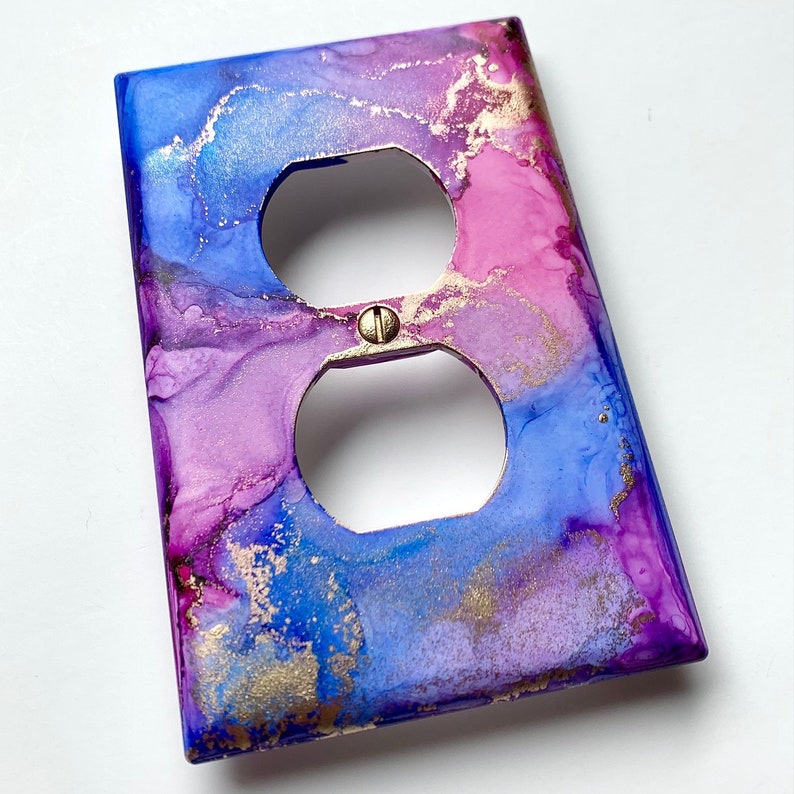 Colorful Abstract Art Light Switch / Electrical Outlet Cover - Toggle ...