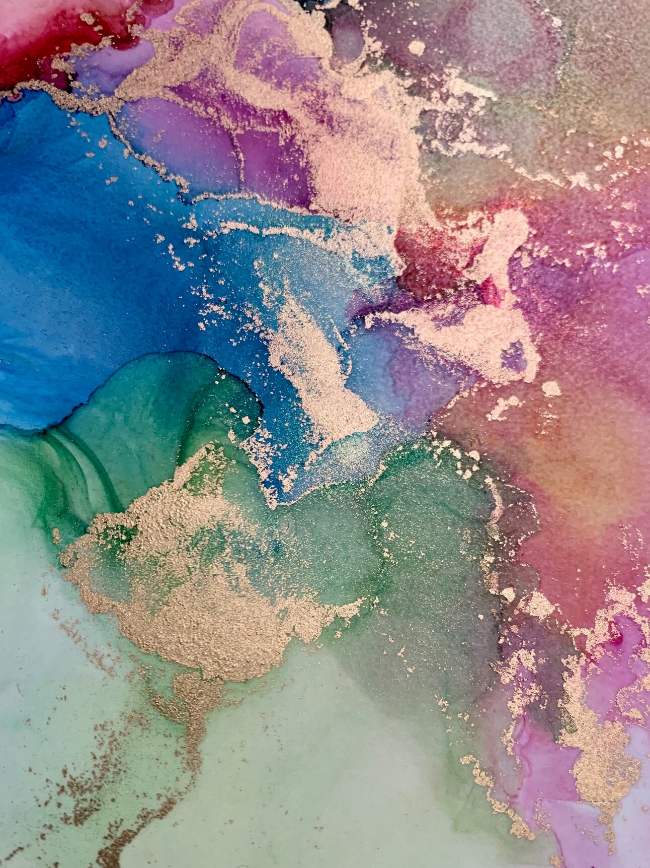 Original Abstract Art Painting Alcohol Ink Fluid Art | Etsy