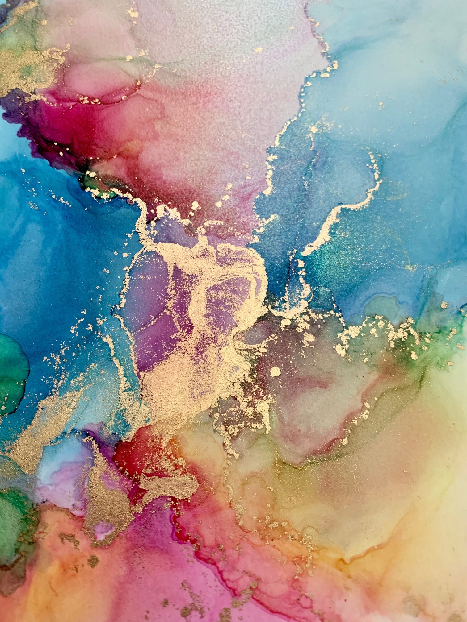 Original Abstract Art Painting Alcohol Ink Fluid Art | Etsy