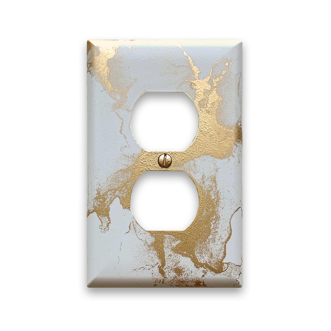 Metallic Gold Abstract Art Light Switch / Electrical Outlet Cover ...