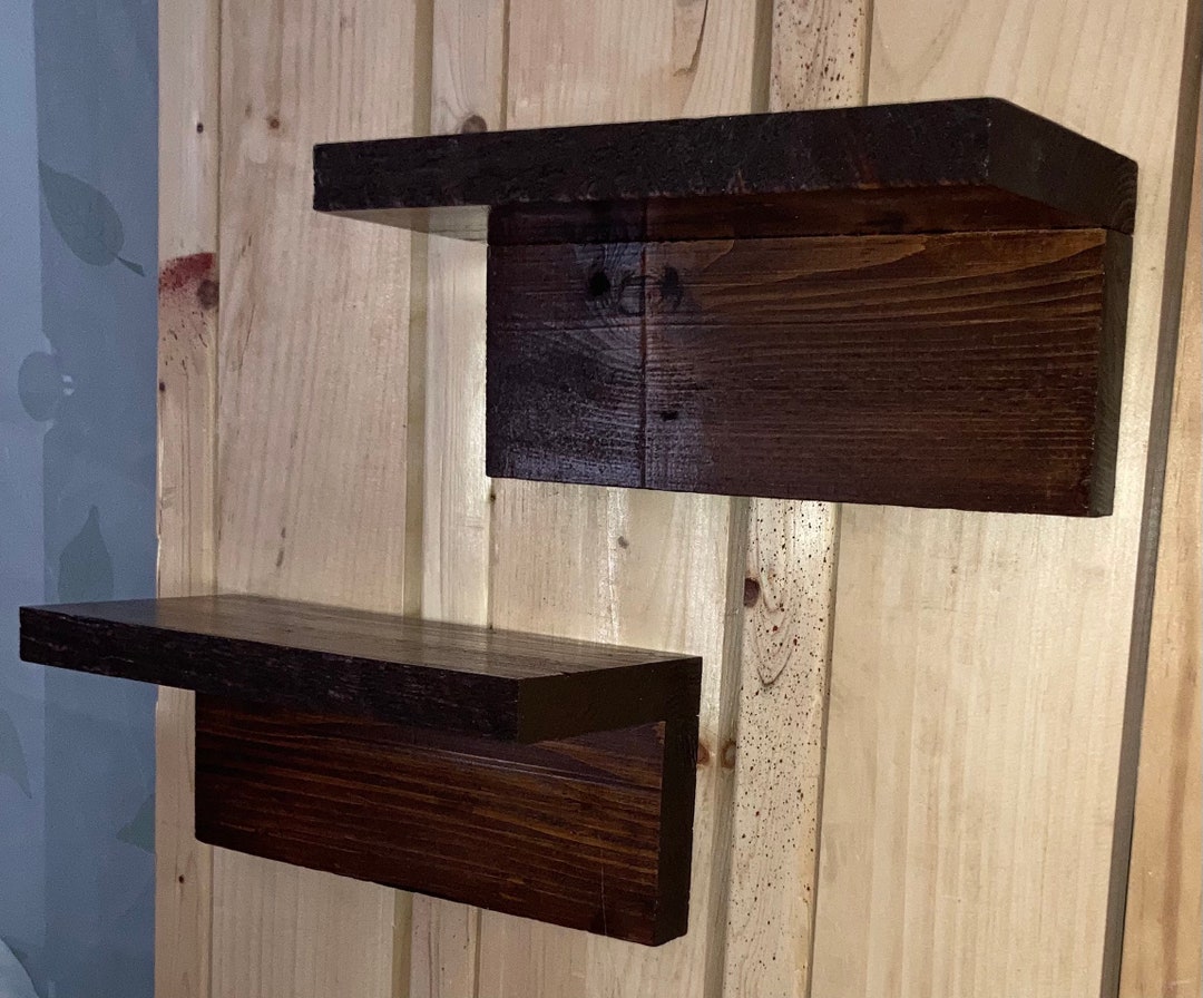 Set of 2 Reversible Reclaimed Wooden 10in Shelves - Etsy