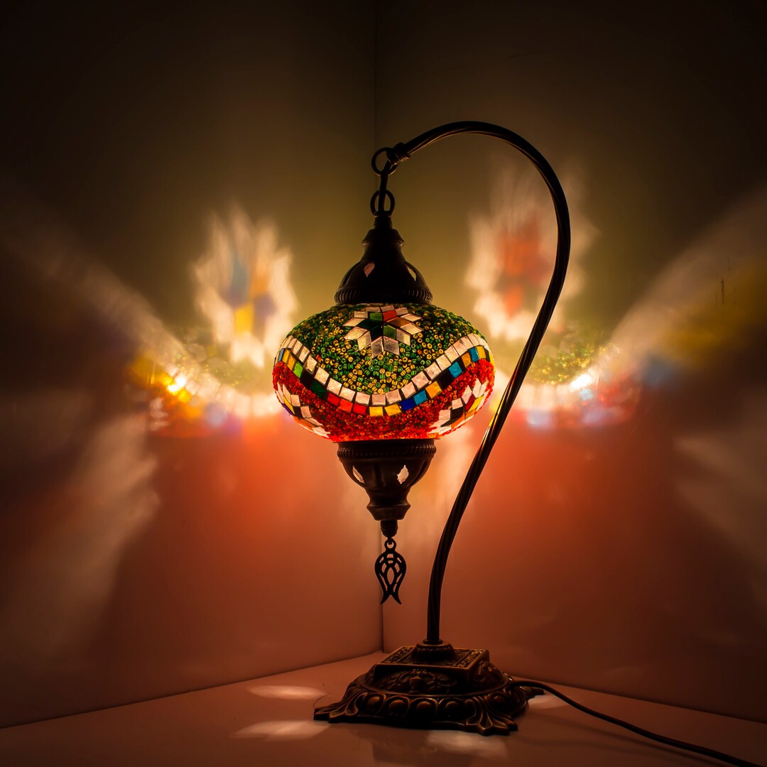 Turkish Lamp Handmade Turkish Mosaic Table Lamp Decorative Moroccan ...