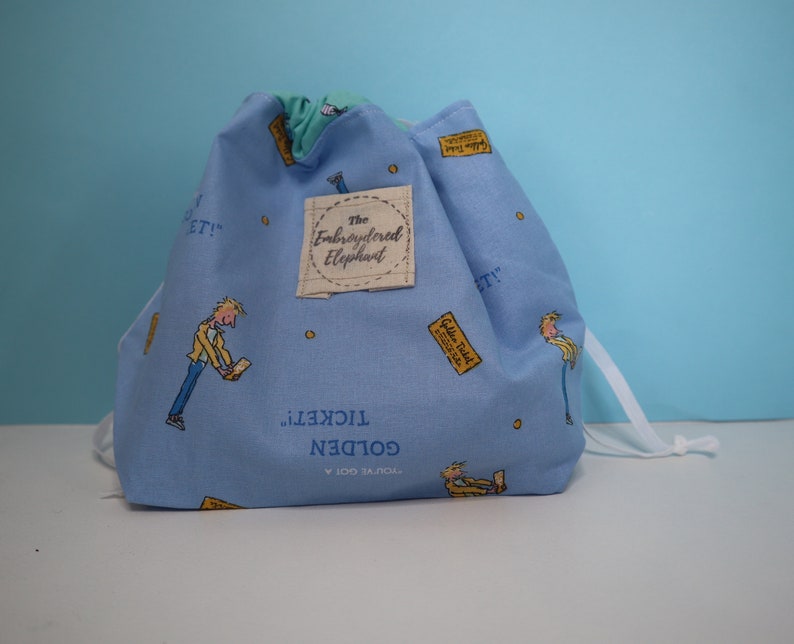 Small Willy Wonka Project Bag Roald Dahl Fabric Stager Bag - Etsy