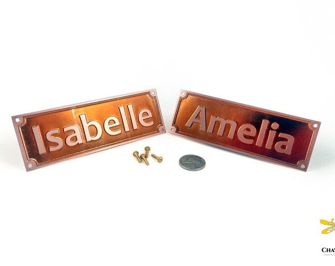 Copper Door Sign, Home or Office Door Sign, House Room Nameplates ...