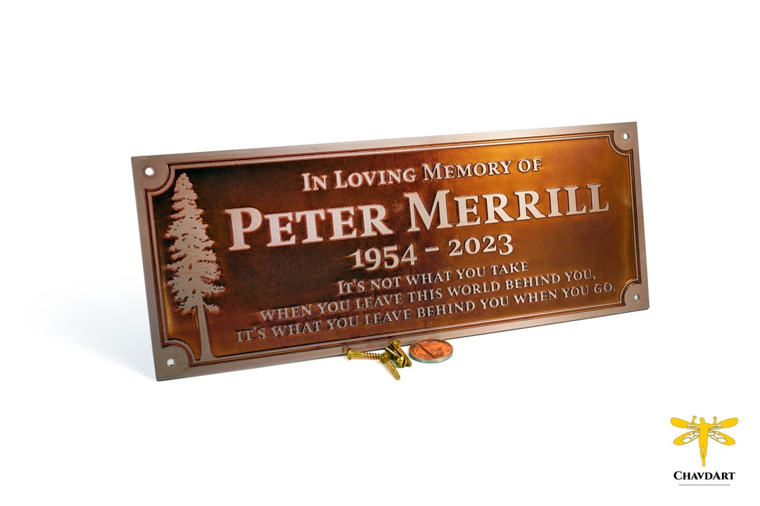 Memorial Copper Bench Plate - Etsy