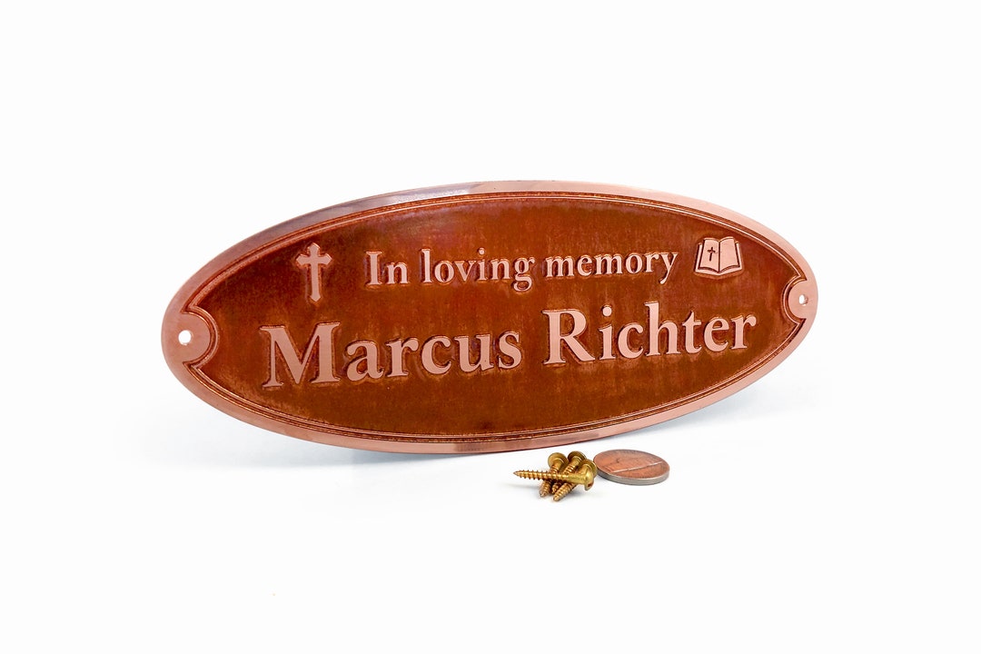 Oval Memorial Copper Plaque - Etsy
