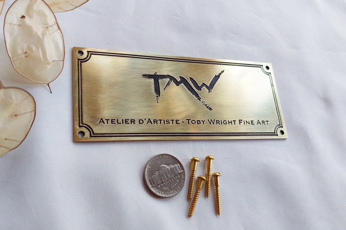 Memorial Nameplate Etched Solid Brass Nameplate 77 | Etsy