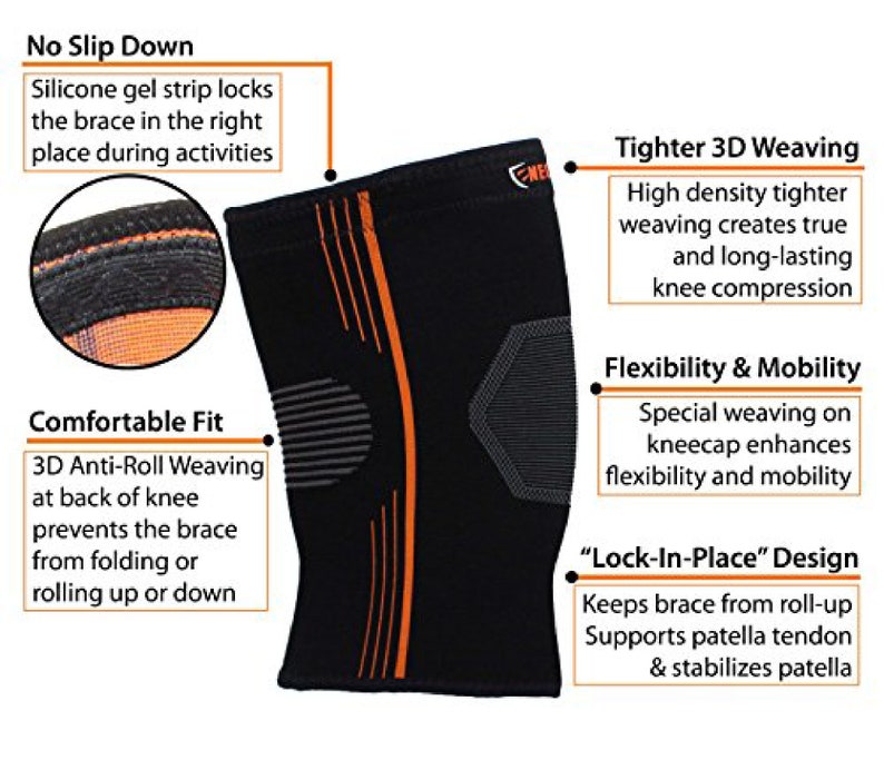 Compression Knee Sleeve for Running Premium Knee Brace for Basketball ...