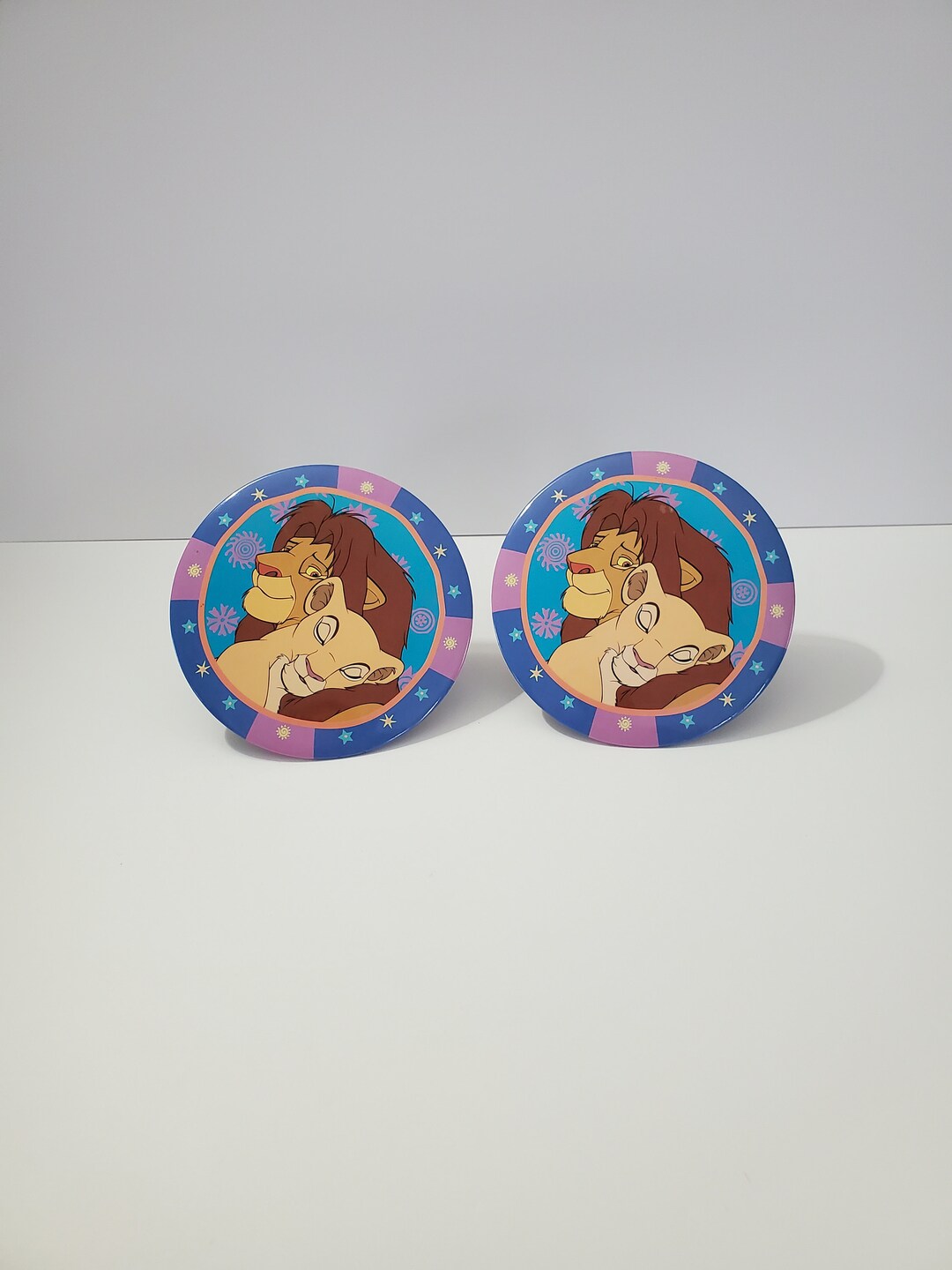 Two Matching Extra Large Disney's the Lion King Simba and Nala 6 Button ...