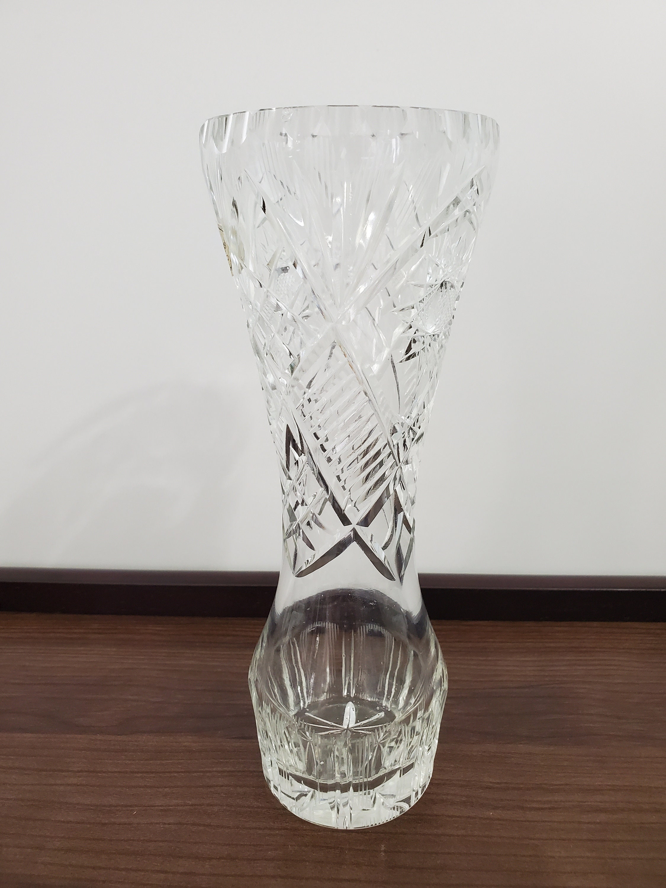 Lead Crystal Hand Cut Vintage Flower Vase | Etsy