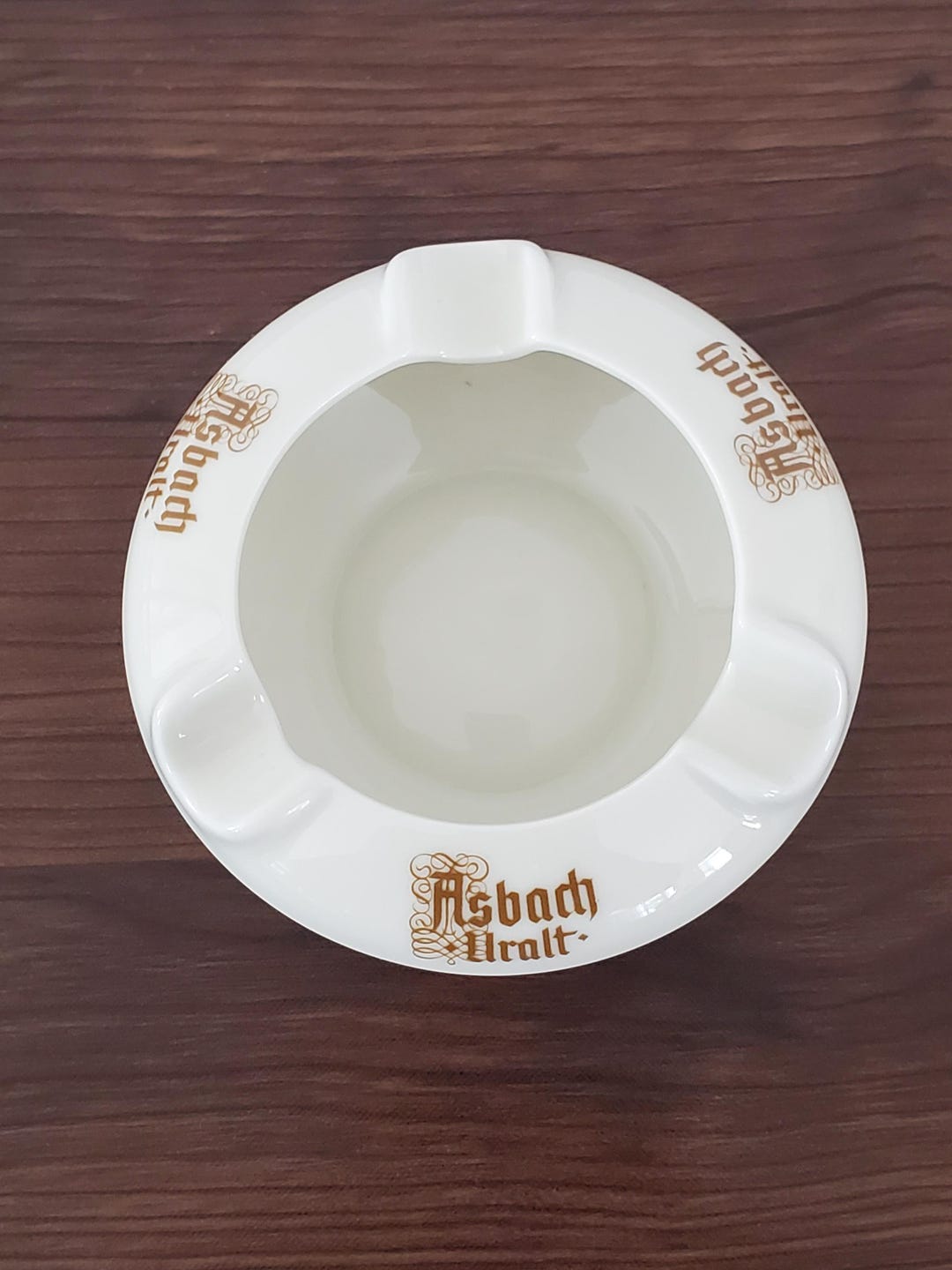 Asbach Uralt German Brandy Logo Round Deep Vintage Porcelain Ashtray by ...