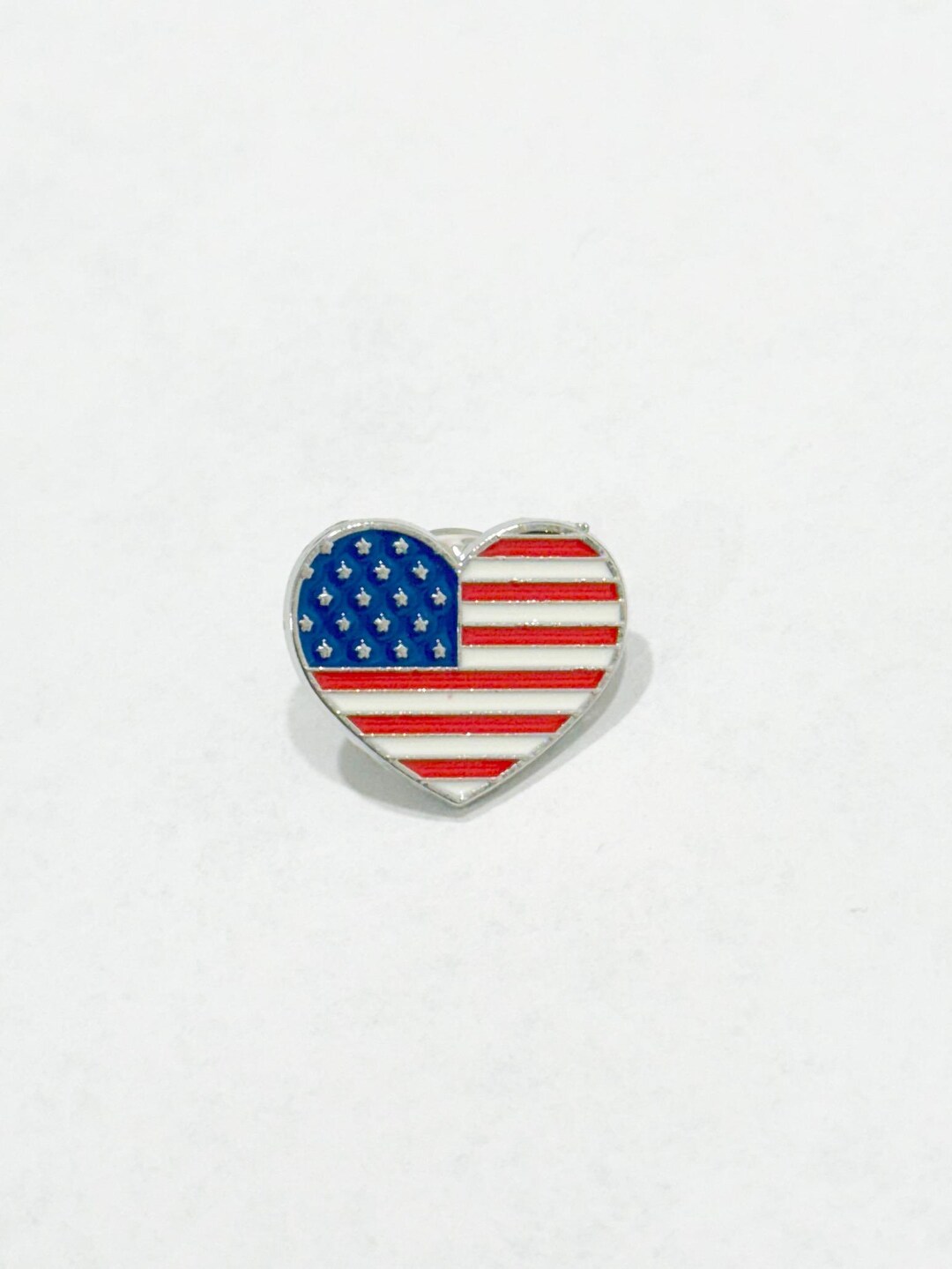 American Flag Proud Pin Heart - Etsy