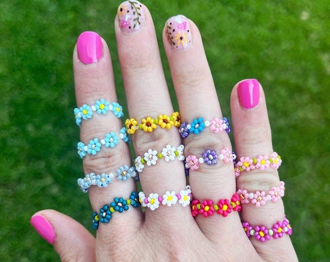 Daisy Ring, I Pick You Engraved Flower Ring, Silver Daisy Ring ...