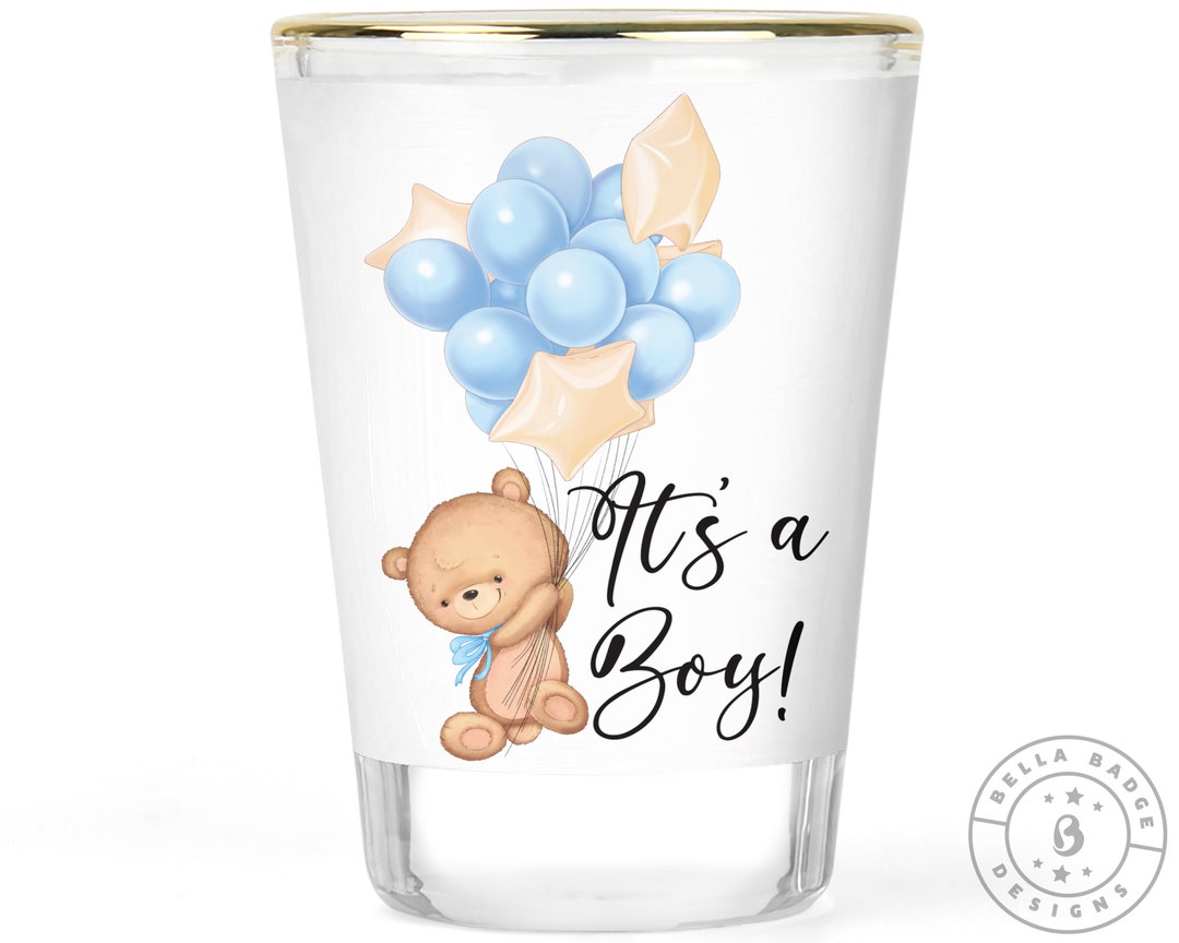 It's A Boy Gift Idea New Dad Gift Welcome Baby Shot Glass Baby Shower ...