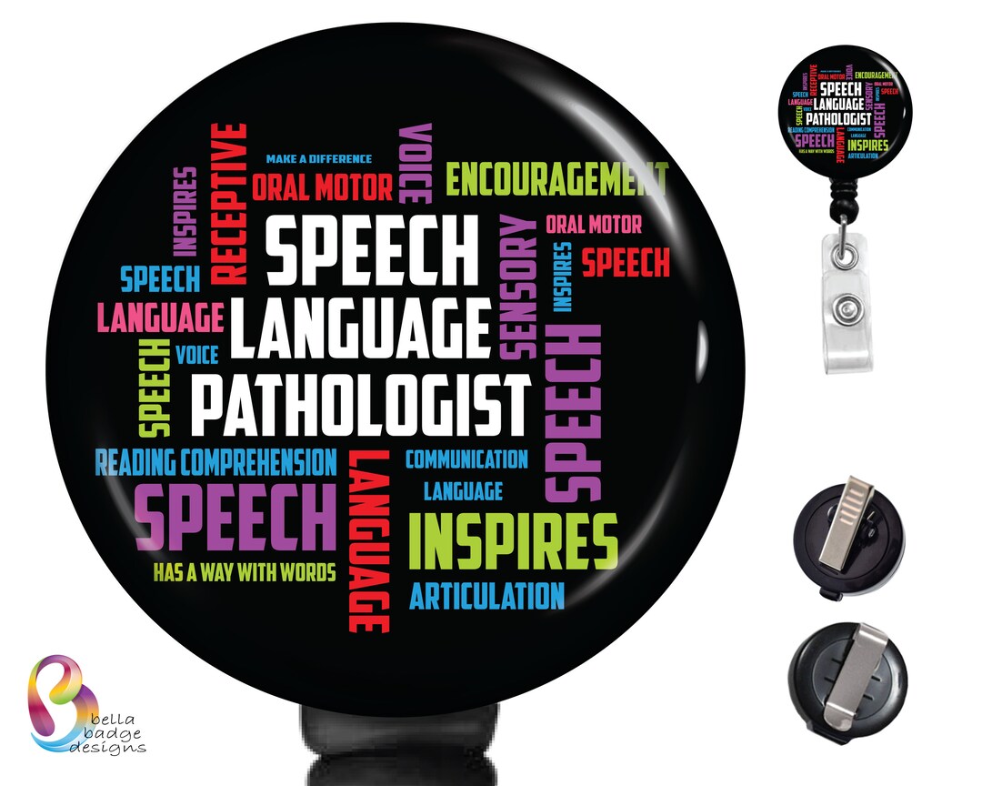 SLP Badge Reel Speech Language Pathologist Badge Reel Speech Therapist ...