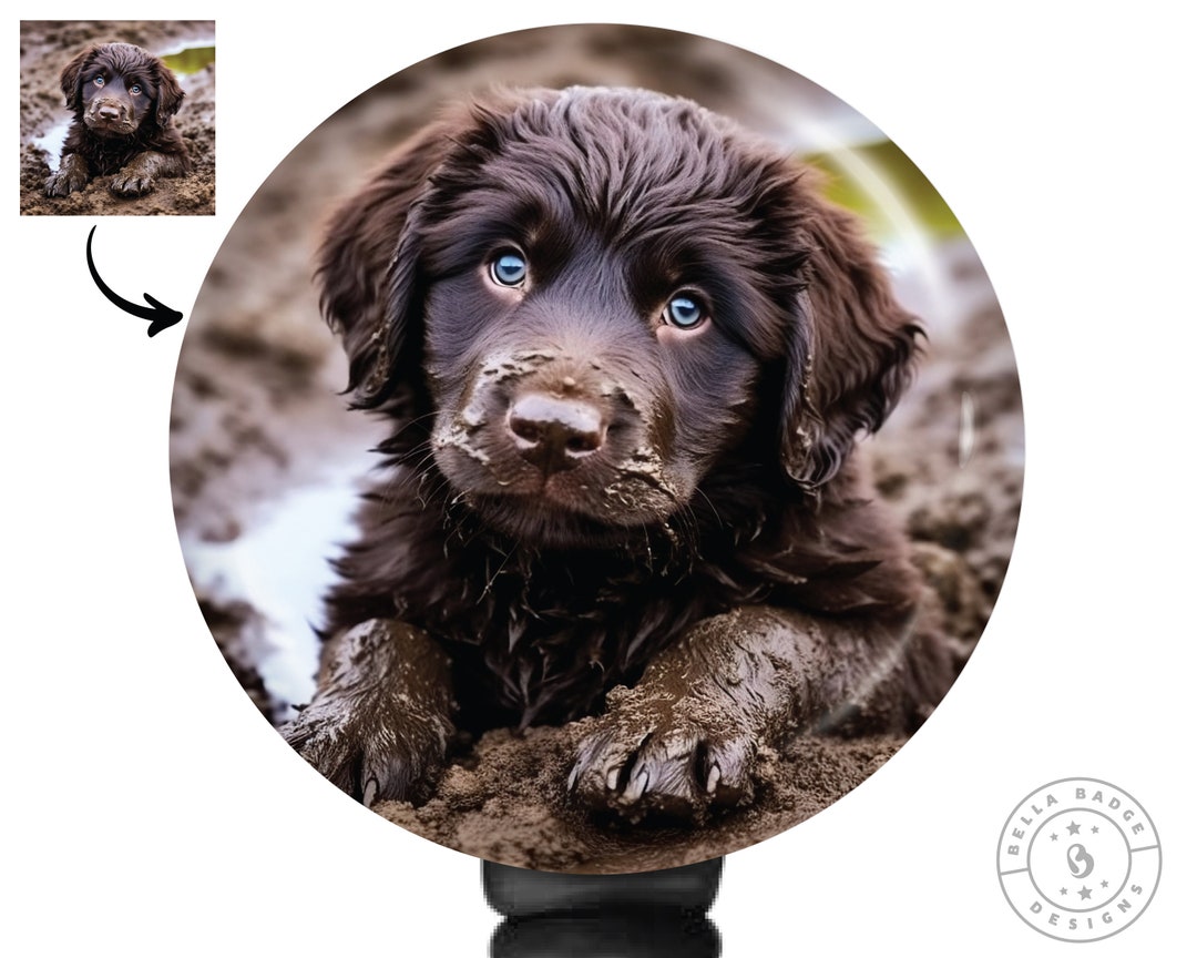Custom Pet Badge Reel - Pet Portrait Badge Reel - Dog Photo Badge Reel ...