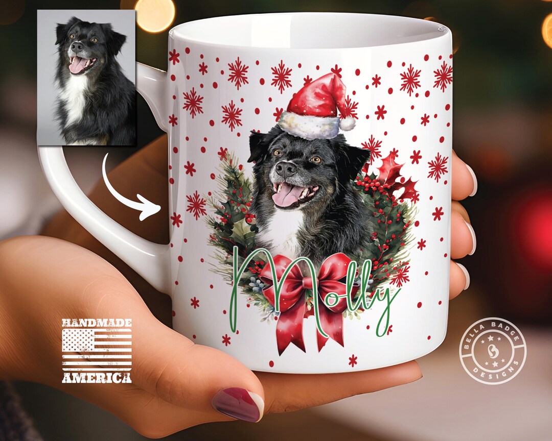 Custom Pet Christmas Mug | Personalized Dog/cat Photo Gift - Etsy