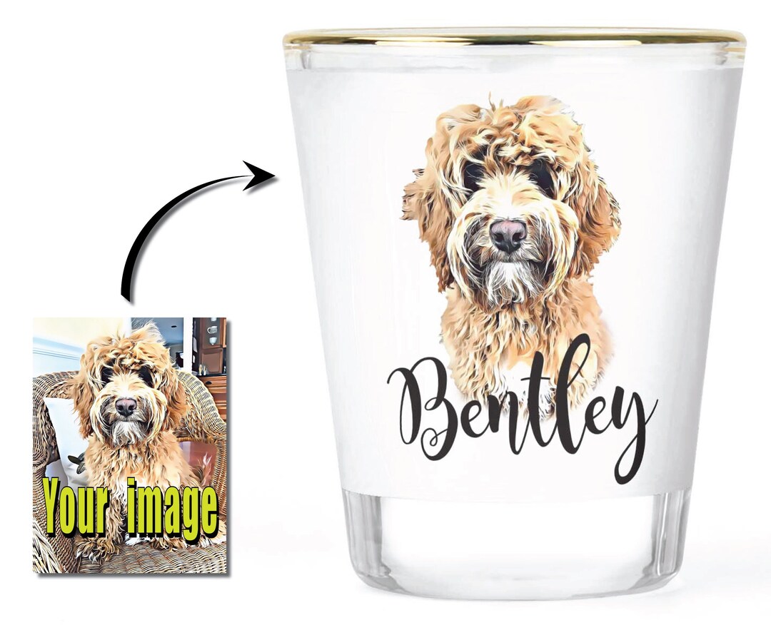 Pet Portrait Shot Glass — Custom Dog Cat Memorial Keepsake - Etsy