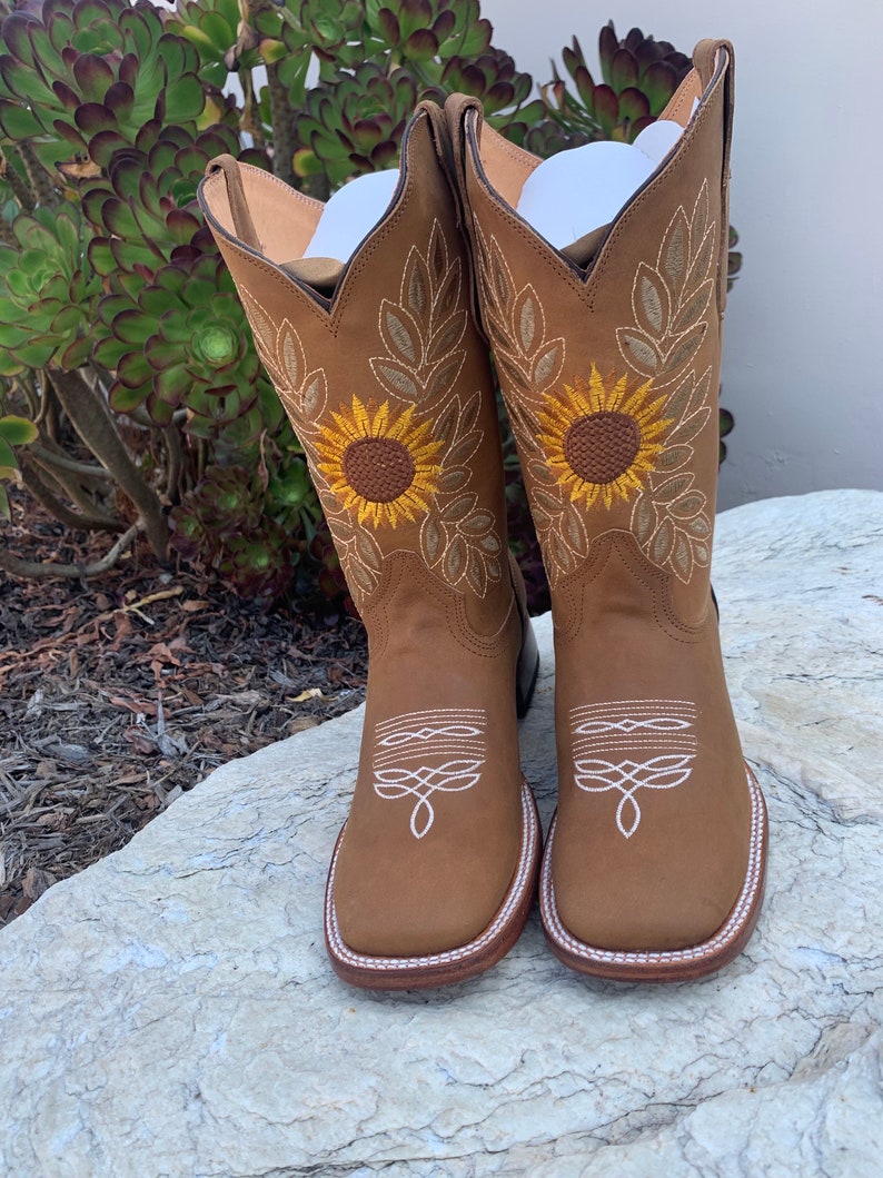Women Cowgirl Cowboy Boot Western Wear Sunflower - Etsy