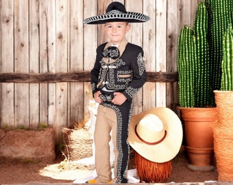 Authentic Handcrafted Kids Charro Outfit - Traditional Mexican Suit ...