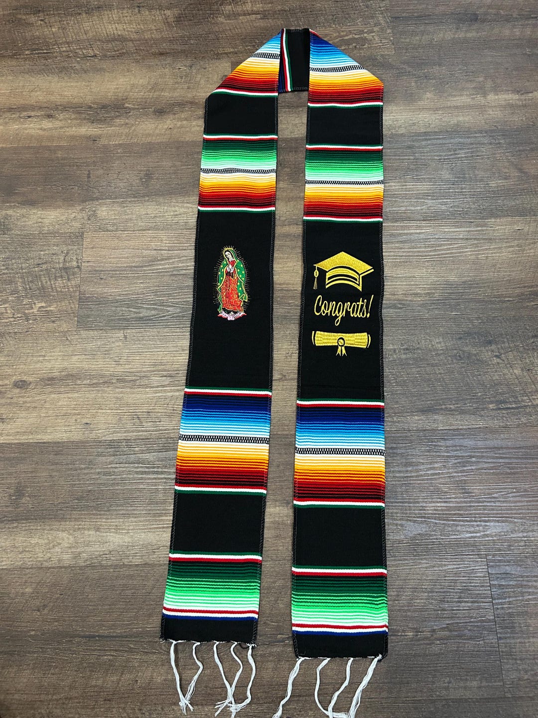 Graduation Stole With San Judas and 2025 Embroidery | Mexican Handmade ...