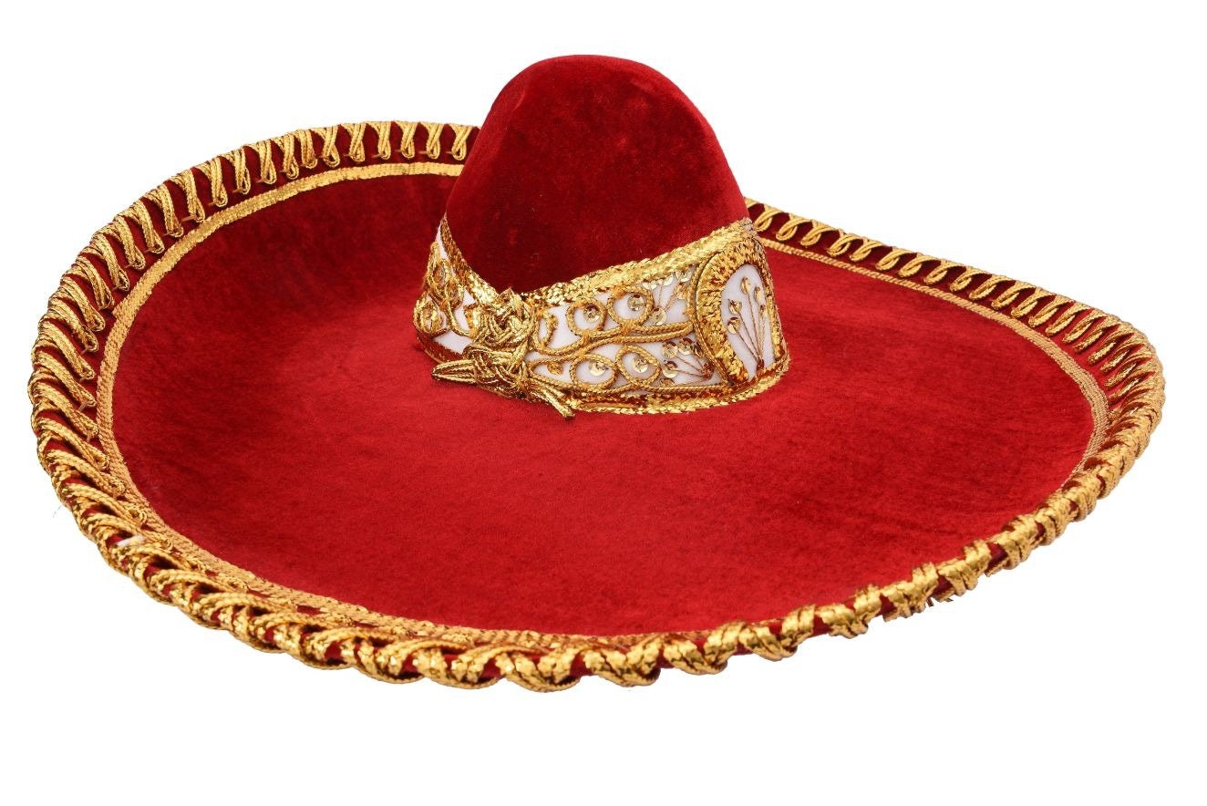 Sombrero Charro Handcrafted Red / Gold - Etsy