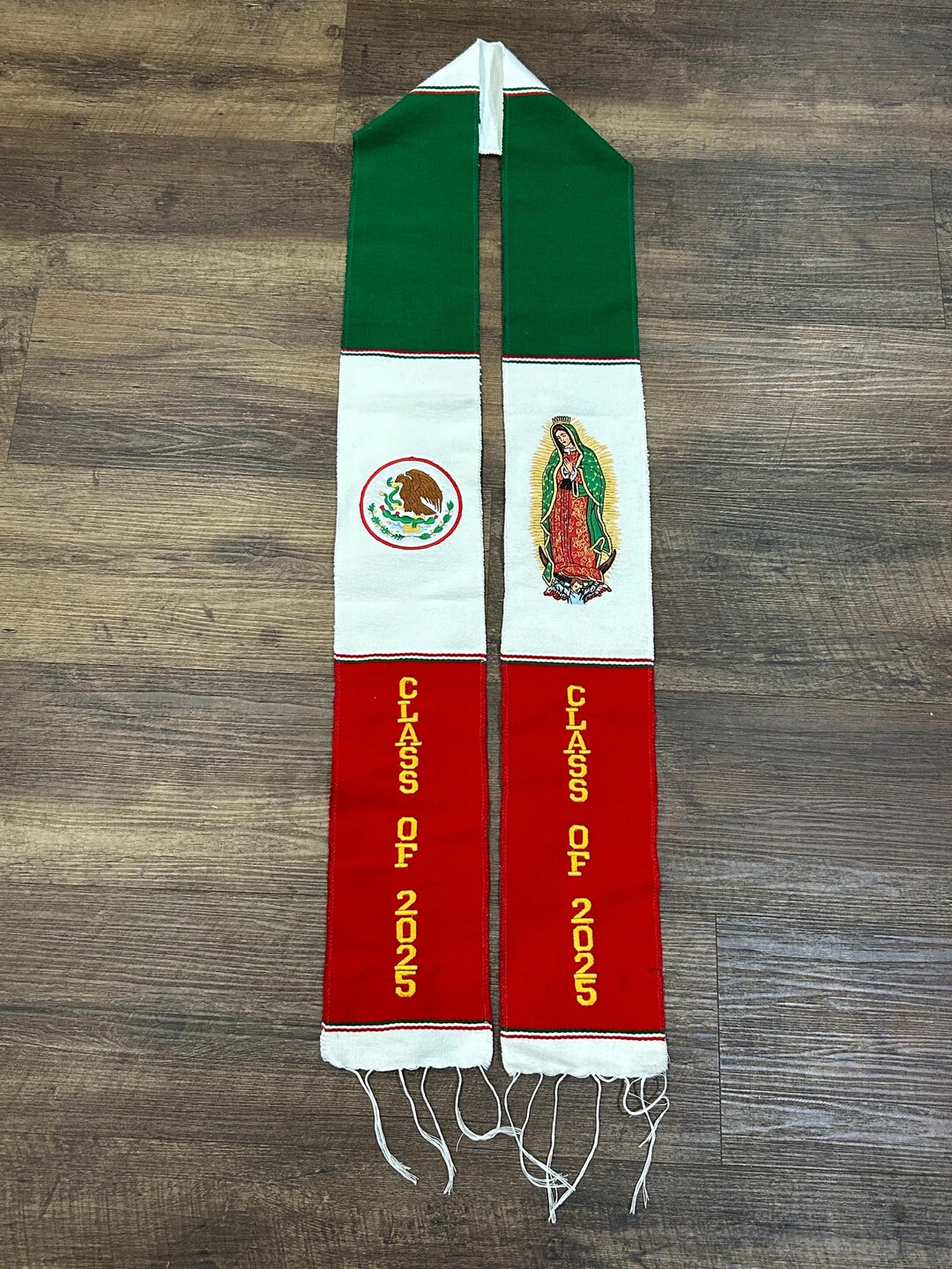 Mexican American Graduation Stole With Embroidered Flowers | USA Mexico ...