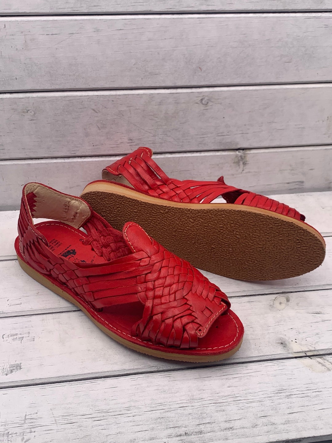 Women Huarache Sandals Mexican Style Colorful Leather Handmade Open ...