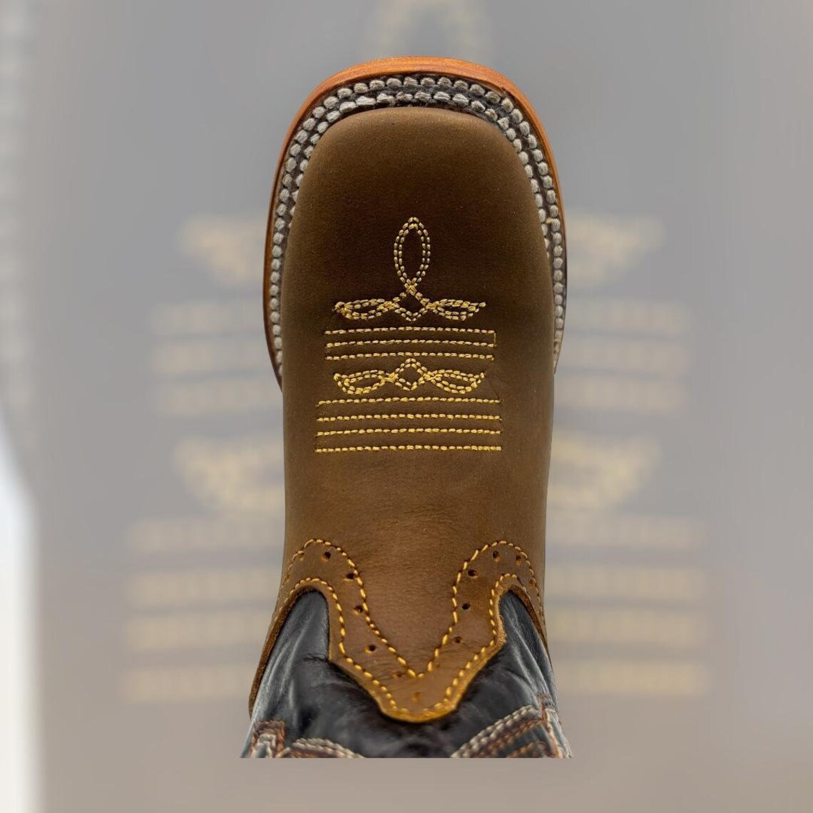 KIDS TODDLER WESTERN Square Toe Leather Cowboy Boots Tan Handcrafted ...