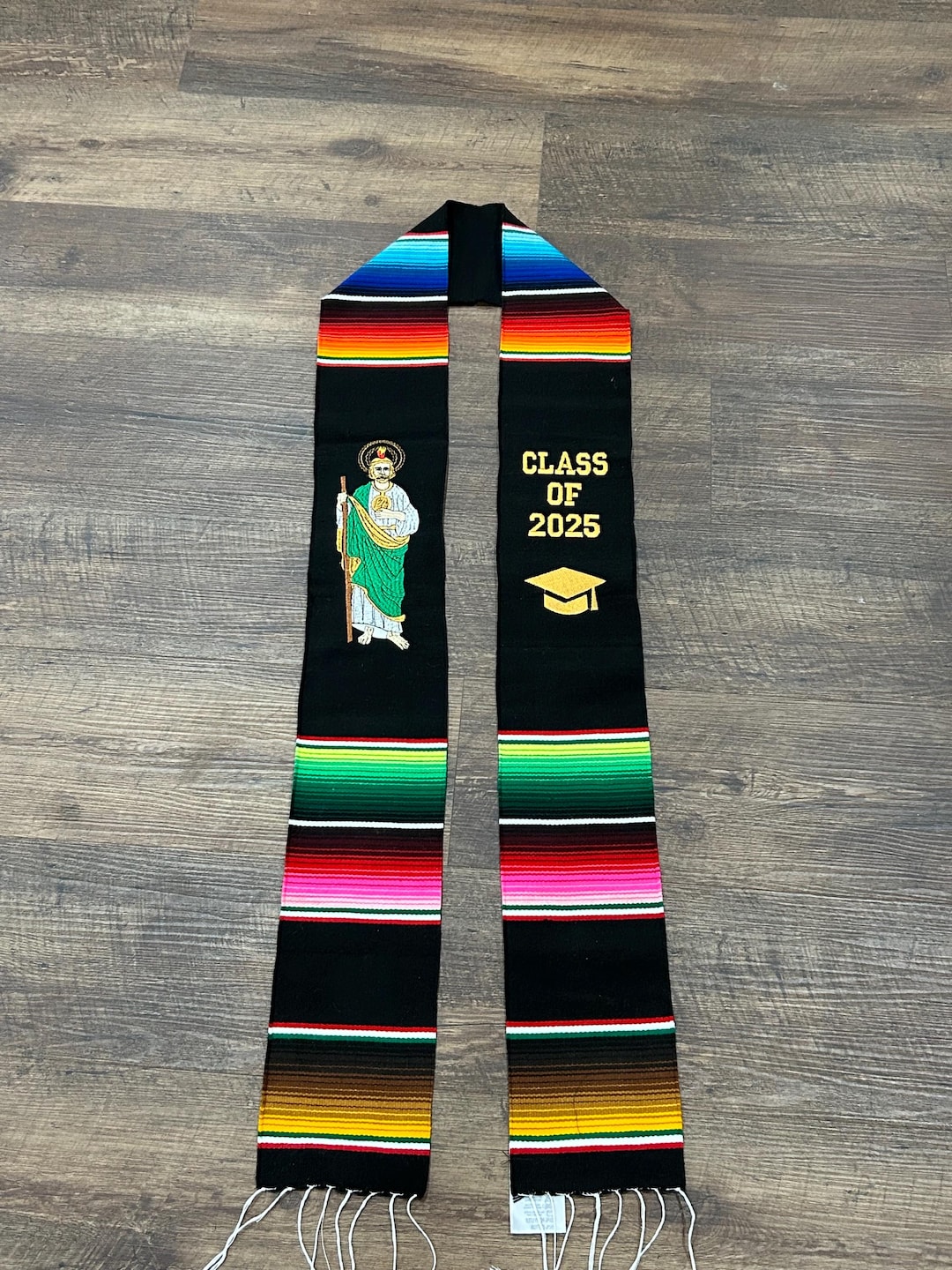 Graduation Stole With San Judas and 2025 Embroidery | Mexican Handmade ...