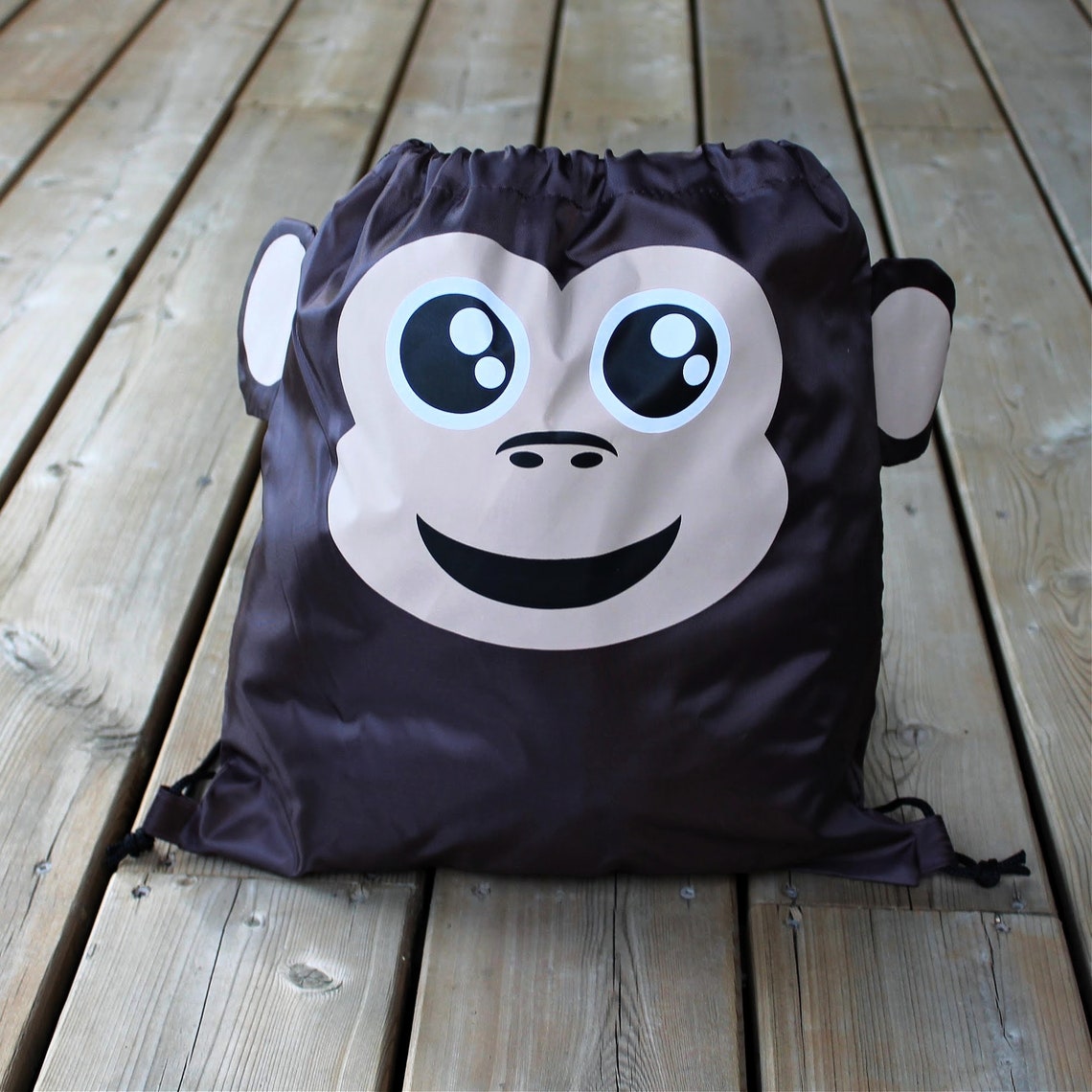 Monkey Drawstring Backpack Backpack Kids Kids Bag Custom | Etsy