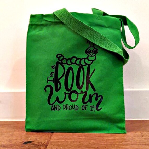 Book Worm Tote Bag Book Lover Gift Reading Gift for Kids | Etsy