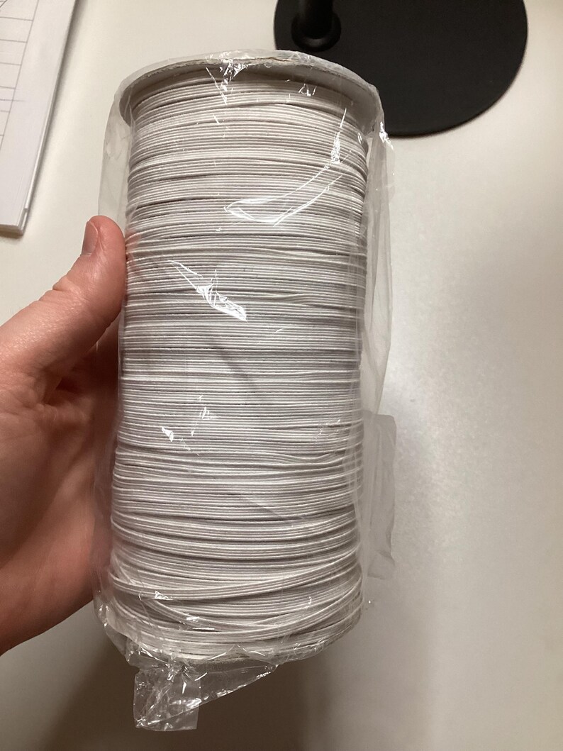 3mm 1/8in Flat Elastic Band, White Elastic for Sewing, Clothing, Hair ...