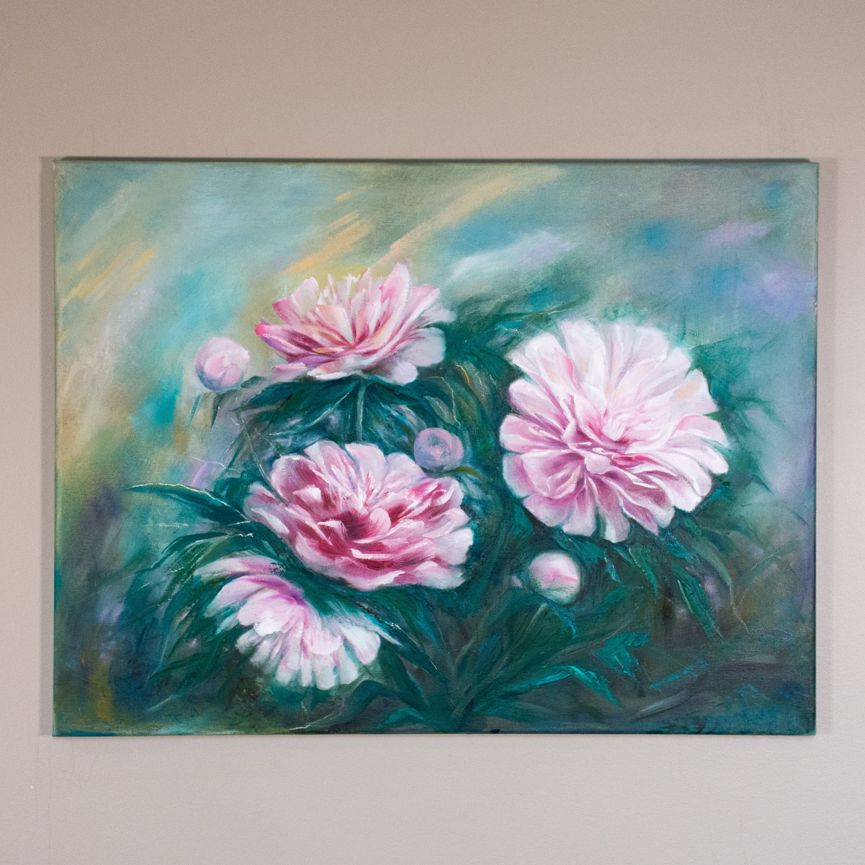 Beautiful Blooms, Pink Flowers, Wall Art Frame, Wall Paint Flowers ...