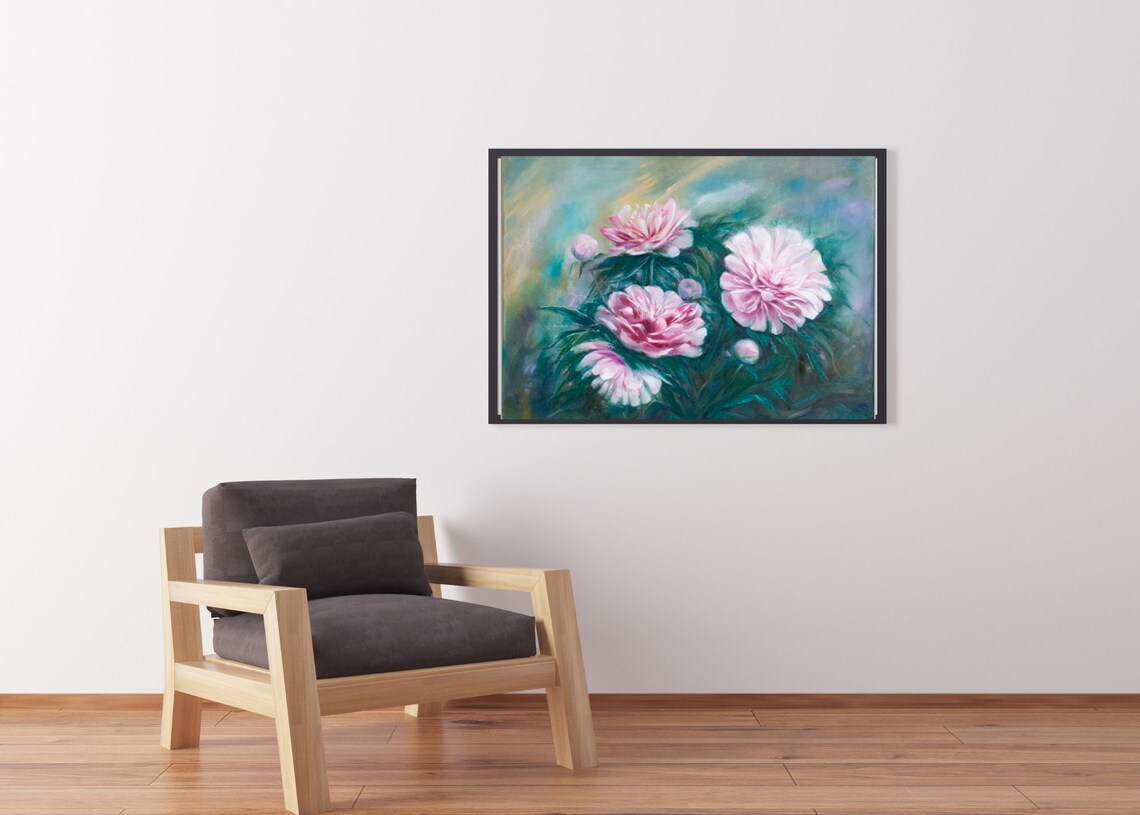 Beautiful Blooms, Pink Flowers, Wall Art Frame, Wall Paint Flowers ...