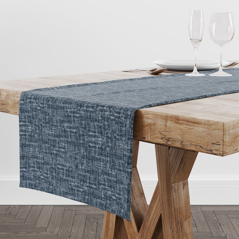 Blue Table Runner - Etsy